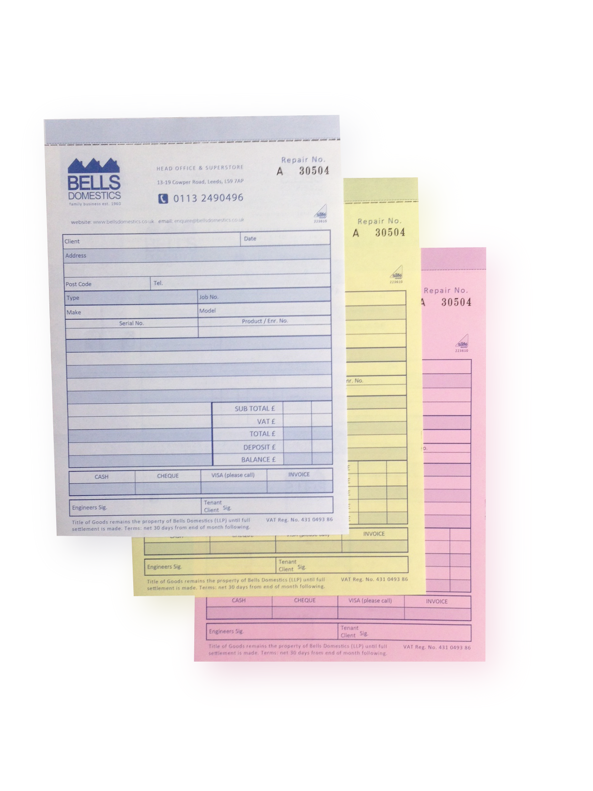 Triplicate Ncr Copy Continuous Forms Printed Books Leeds